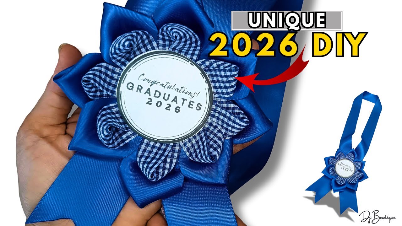 🤩Beautiful Ribbon Rosette for Class of 2026 | DIY Graduation Lei - YouTube
