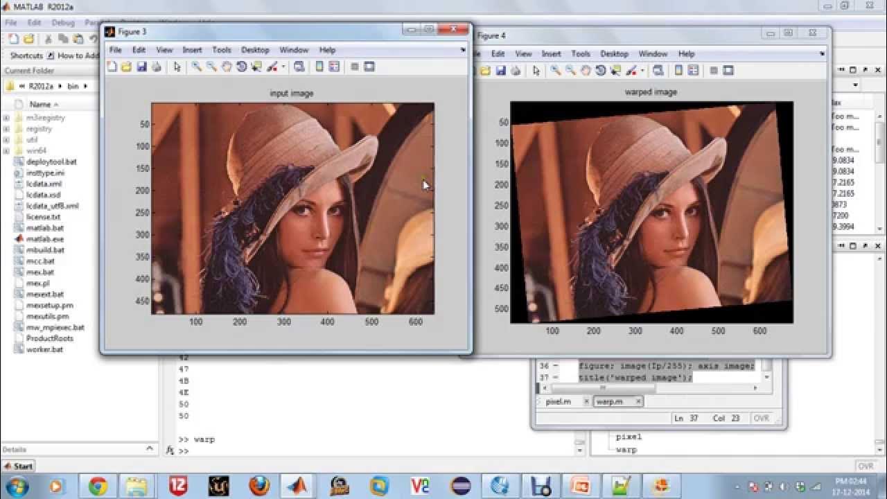 EE 278 Image Warping Implementation on a DE1 board - Part 1 Matlab - YouTube