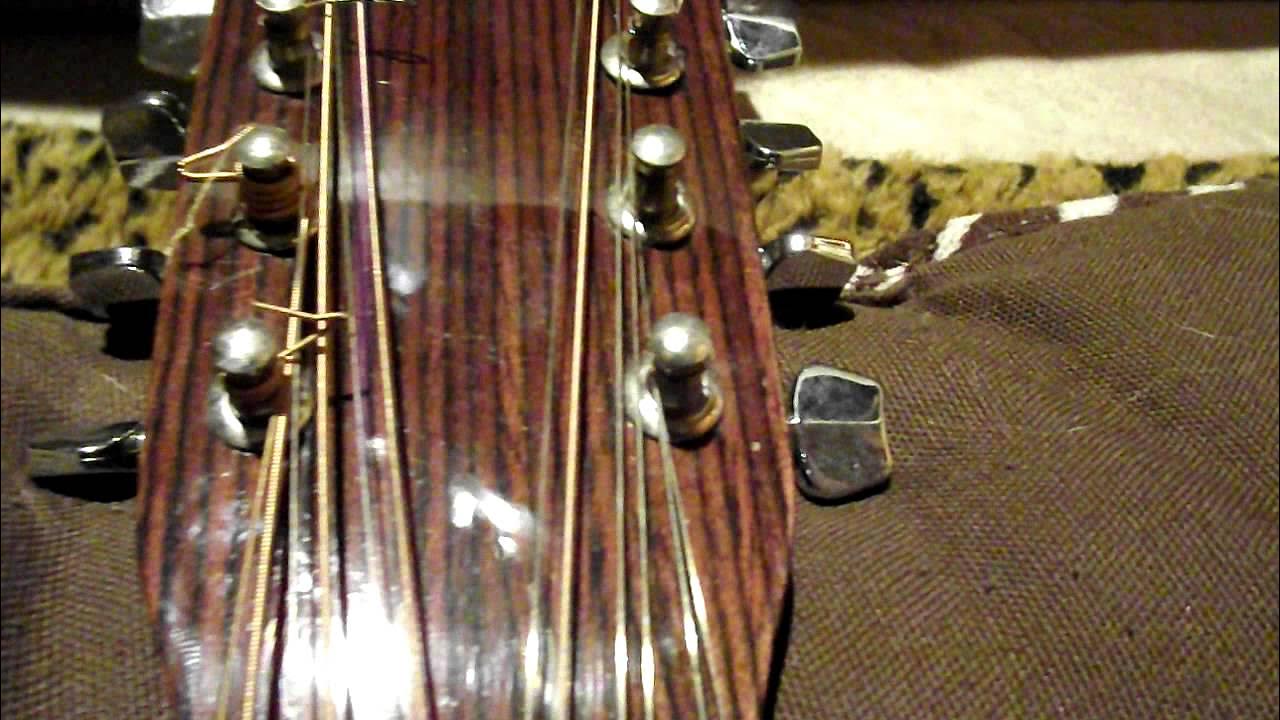 How to string a 12 string guitar. String sequence. - YouTube