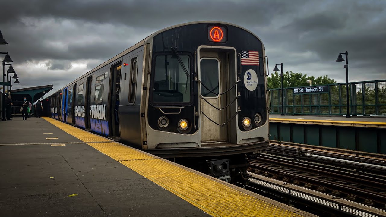 MTA NYCT: R179 (A) wrapped train at 80th St. - YouTube