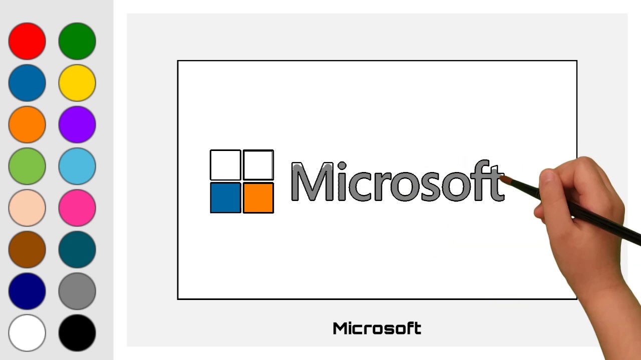 Coloring Microsoft Logo - YouTube