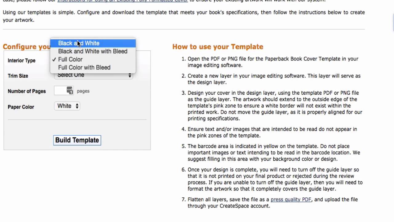 CreateSpace Book Cover Template - YouTube
