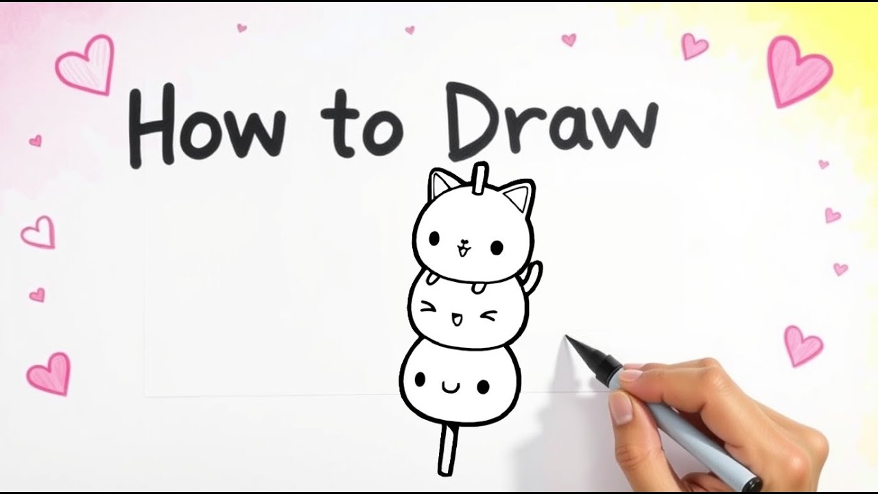 How To Draw A MOCHI KAWAII LOLLIPOP🍡 🍭| Step By Step | Easy Drawing | 🍡 ...