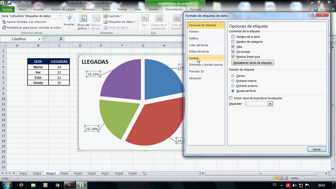 Creación de gráficos en Excel # 2 - Gráficos de sectores circulares ...