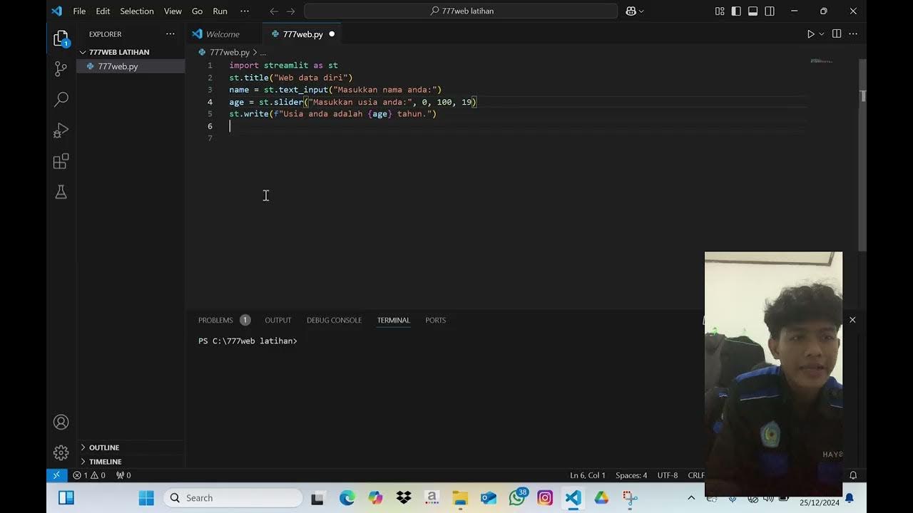 cara membuat web sederhana menggunakan streamlit dan python - YouTube