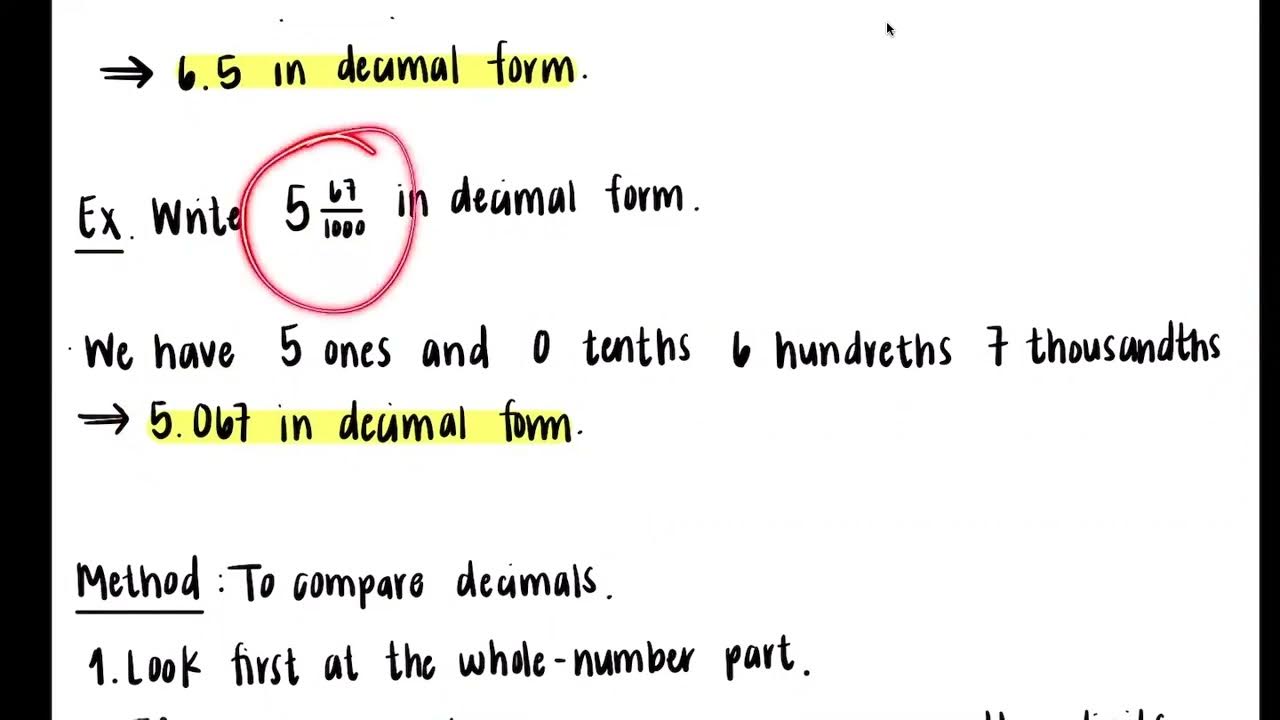 Intro To Decimals Youtube