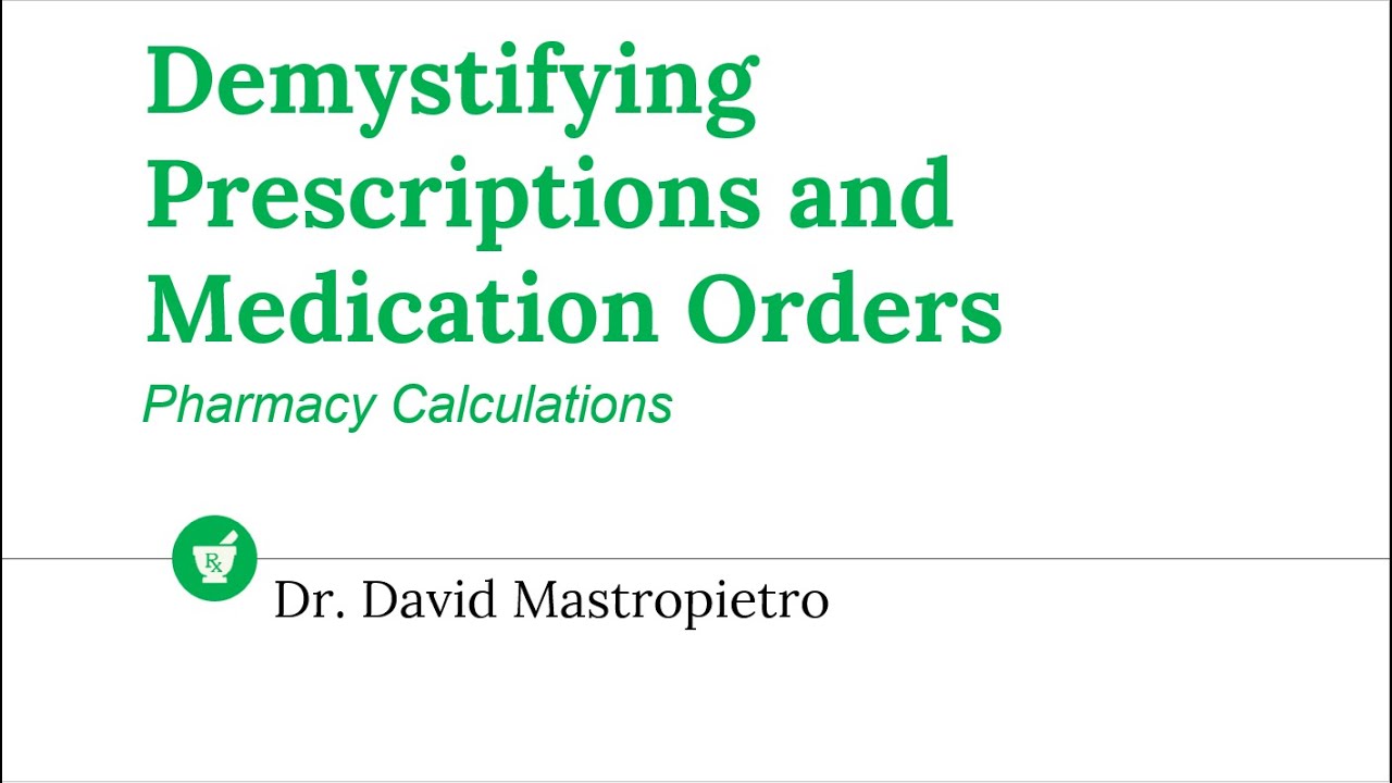 Demystifying Prescriptions and Medication Orders - YouTube