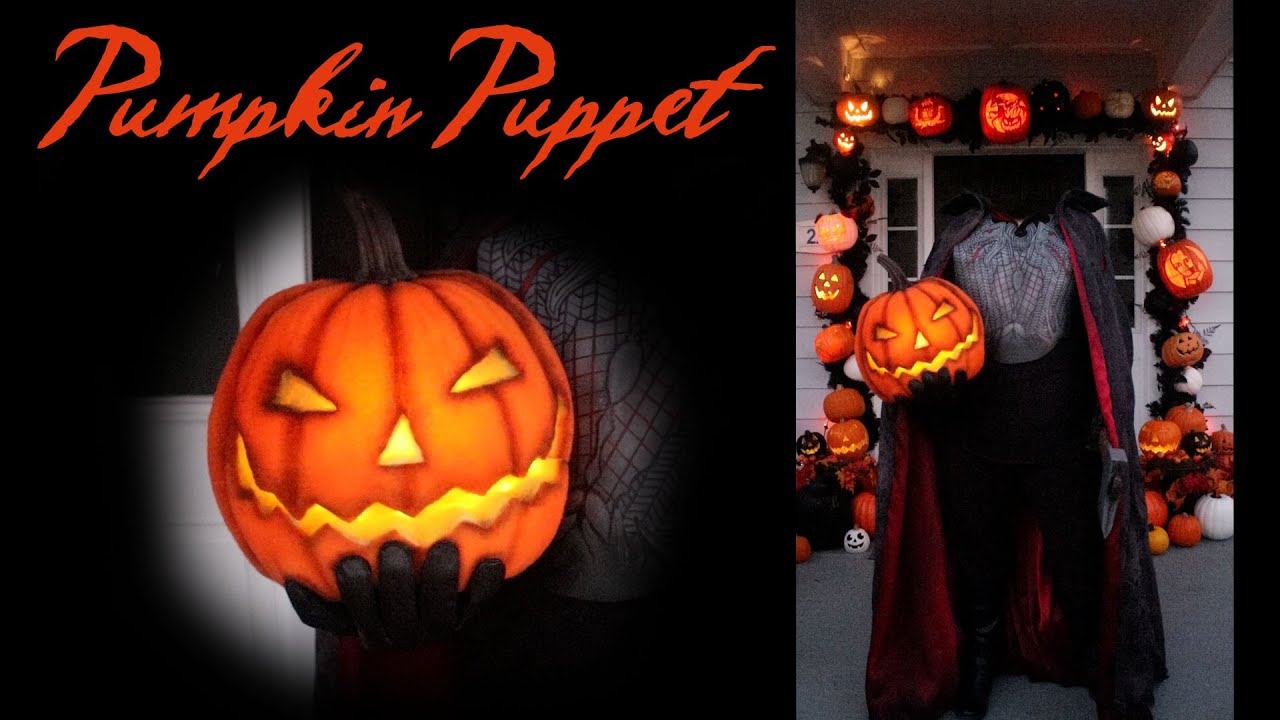 Headless Horseman Pumpkin Puppet Cosplay - YouTube