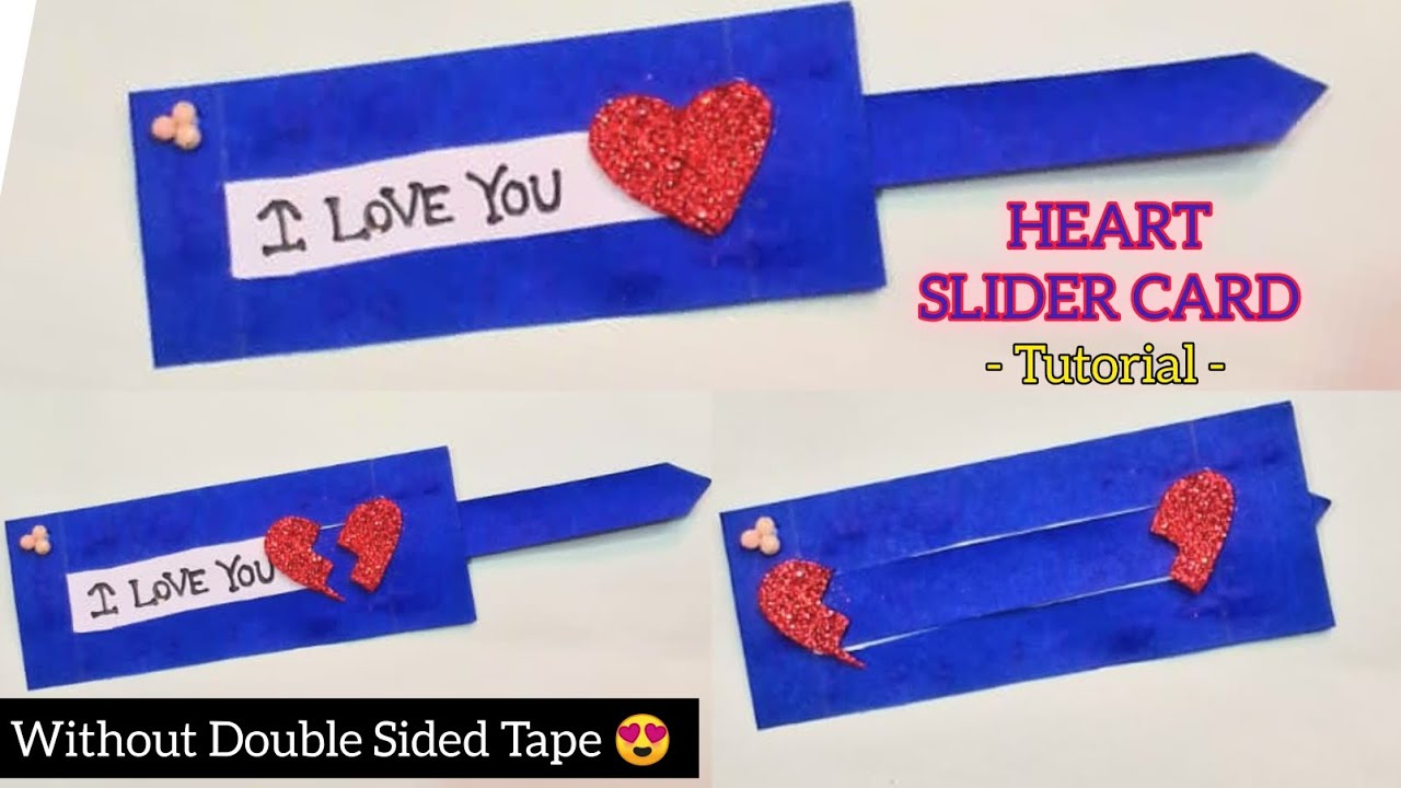 DIY Heart slider card / Diy heart card for Valentines day / how to make ...