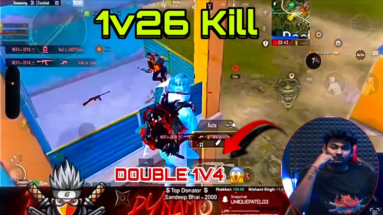 Dynamo 1v26 kill domination 🔥Double 1v4 @DynamoGaming - YouTube