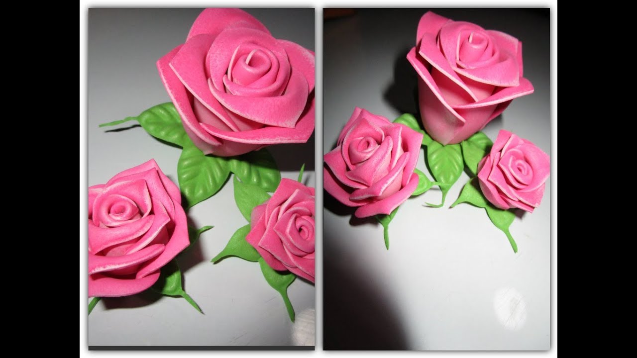 Como Realizando Rosa en foamy - YouTube