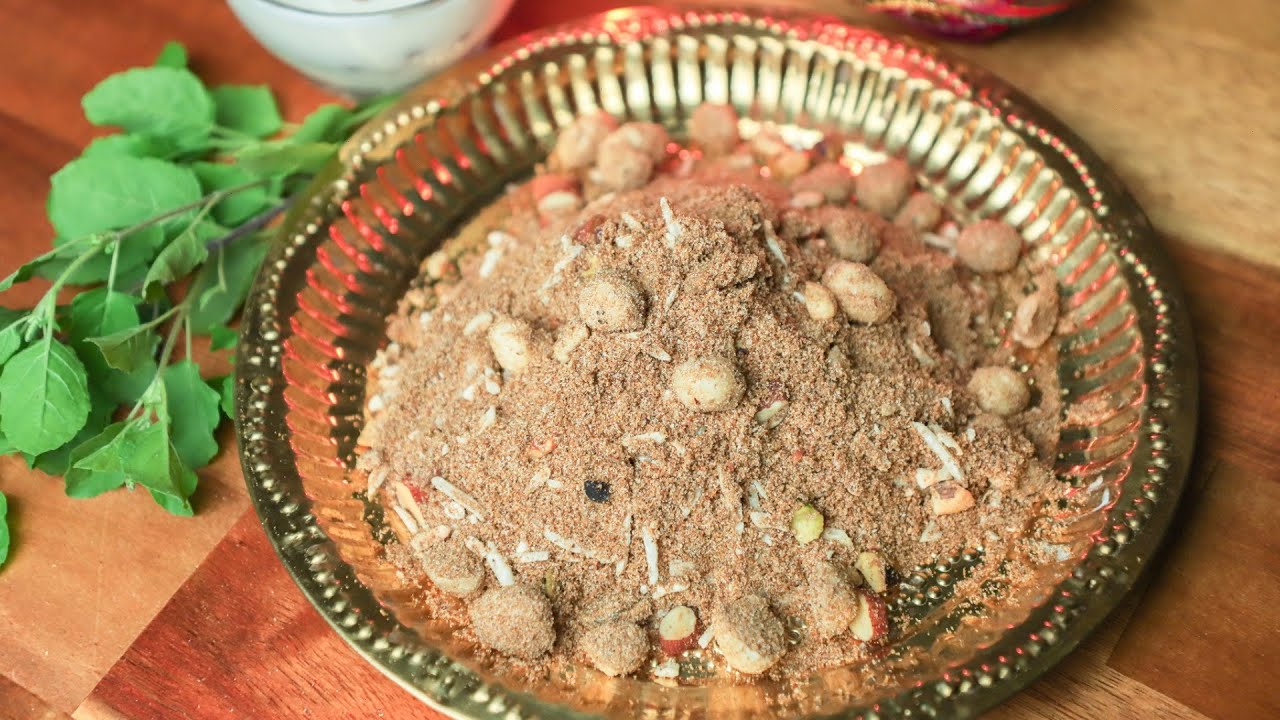 Dhaniya Panjiri Recipe - Prasad for Janmashtami - Panjiri Prasad Recipe ...
