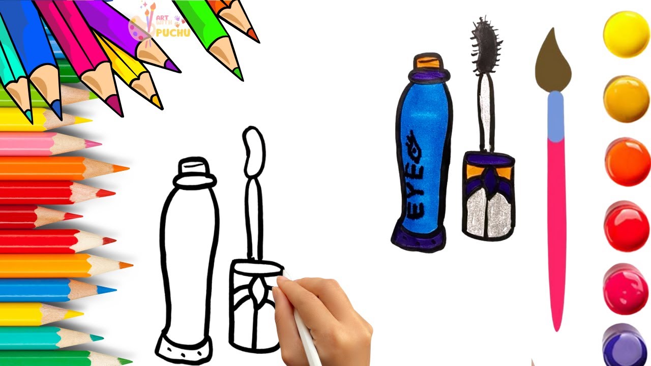 How To Draw cute Eye Shadow Drawing, Painting & Coloring For Kids and ...