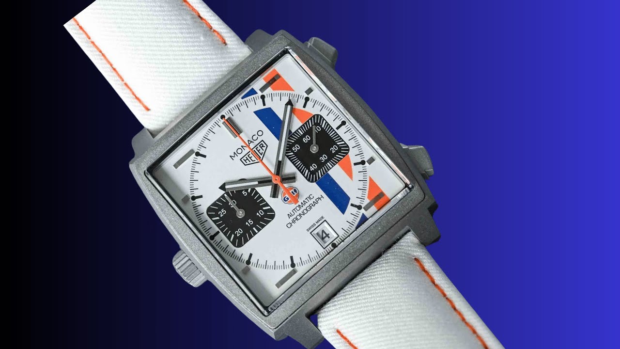The stunning new TAG Heuer Monaco Chronograph x Gulf White Dial! - YouTube