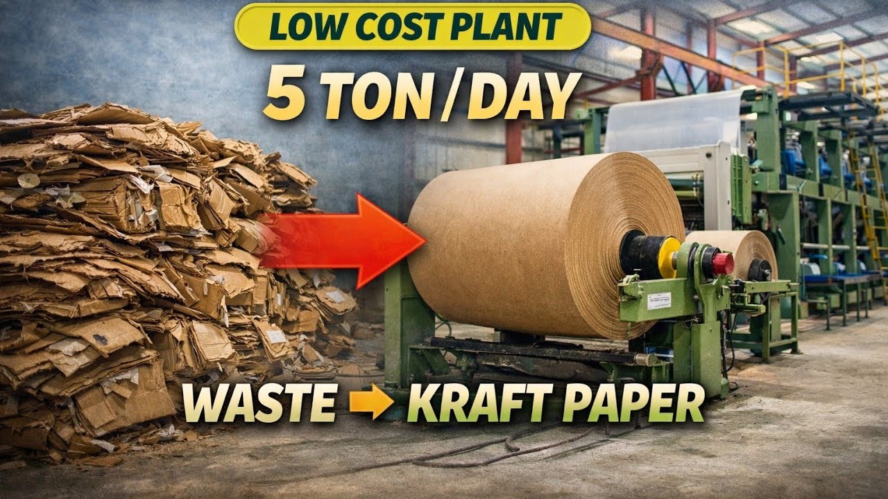 Mini/Small Kraft Paper Making Machine | Small Plant Setup (5 TPD) - YouTube