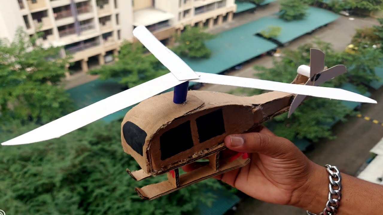how to make cardboard helicopter | make cardboard helicopter at home ...