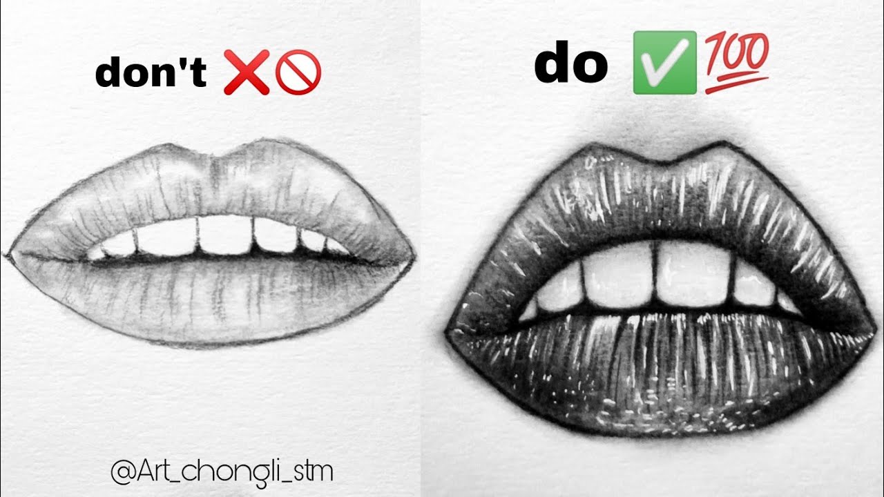 How to you draw lips naturally? How do draw lips easy step by step ...
