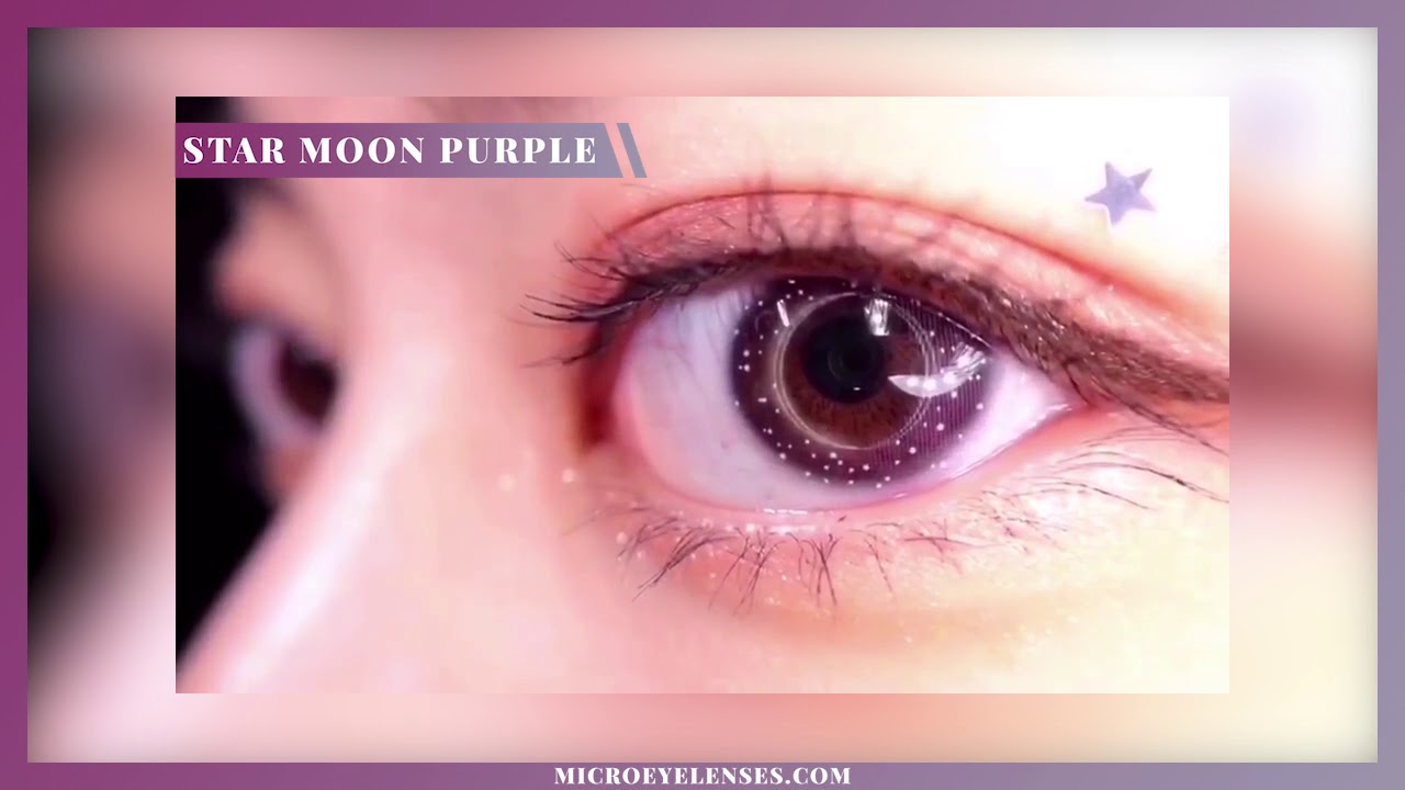 [MICROEYELENSES.COM] Star Moon Purple Dream Colored Contacts Lens - YouTube
