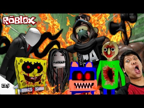 SLENDERMEN, KRASUE, BALDI, SIREN HEAD, SPOMBOB EXE, SONIC EXE!!! Roblox Elevator [SUB INDO] ~Seyem!!