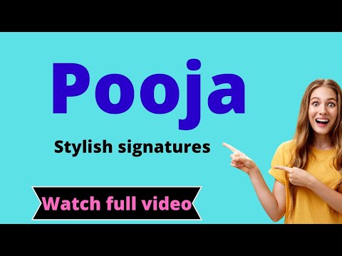 Pooja name signature style | Signature ideas for letter p - YouTube