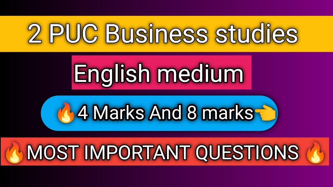 || 2 PUC Business studies Most important questions for English medium students || #puc - YouTube