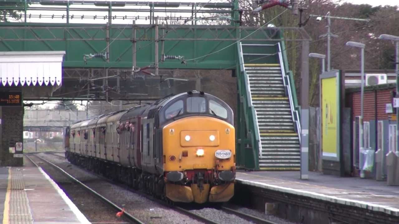 The Buffer Puffer 10, Class 37 and 2 x Class 20, 26 Jan 2013. - YouTube