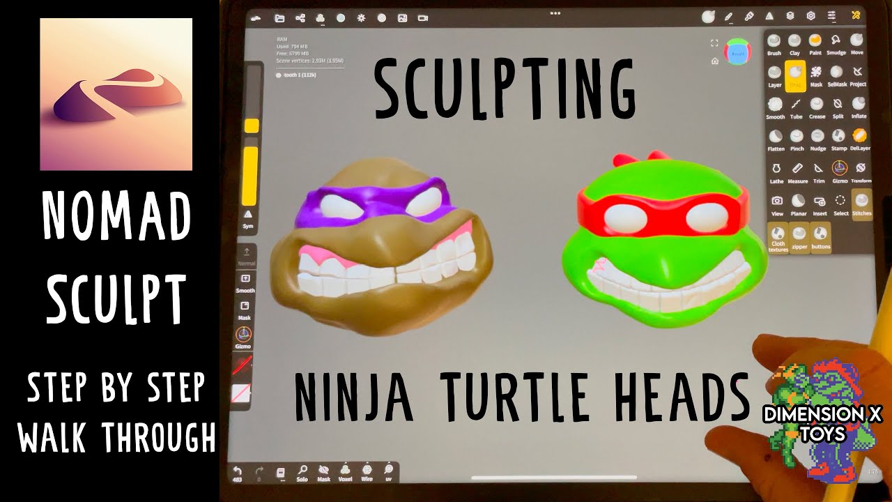 Nomad Sculpt - Making a Ninja Turtle Head Sculpt from Scratch - YouTube