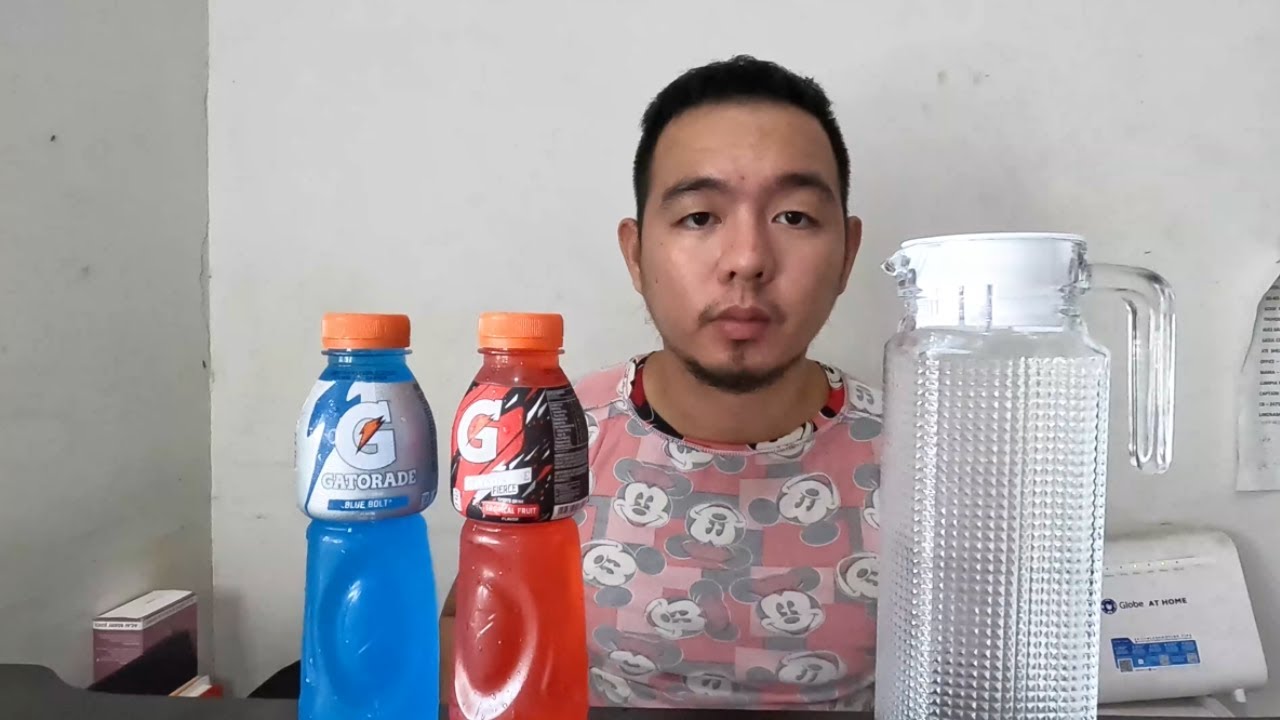 drinking 1 liter of blue & red Gatorade in 15 seconds - YouTube