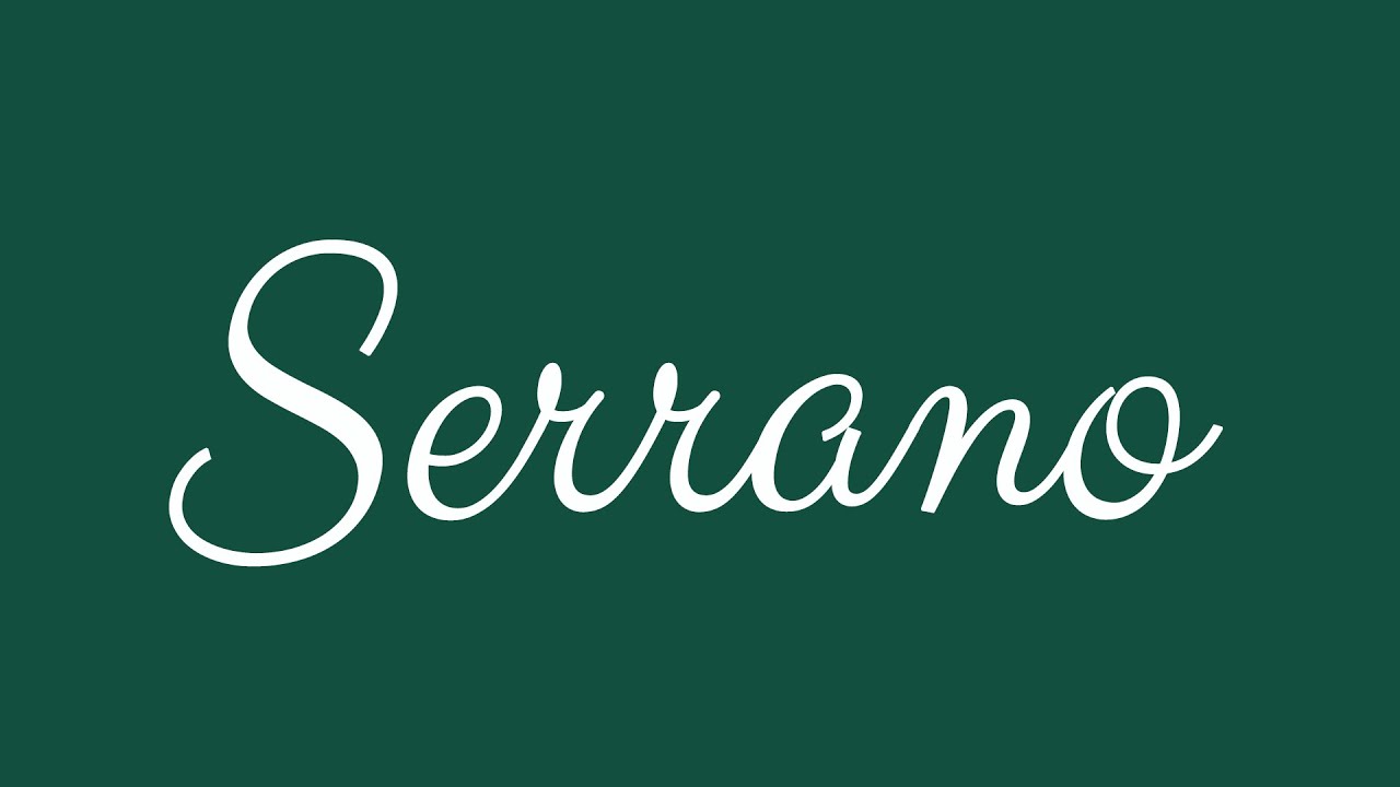 Learn how to Sign the Name Serrano Stylishly in Cursive Writing - YouTube