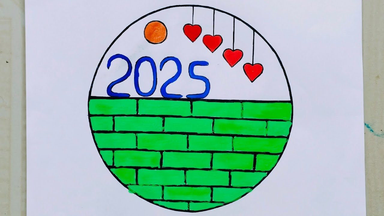 How to draw new year 2025🥢🥰 ll how to make new year drawing ️😍 - YouTube