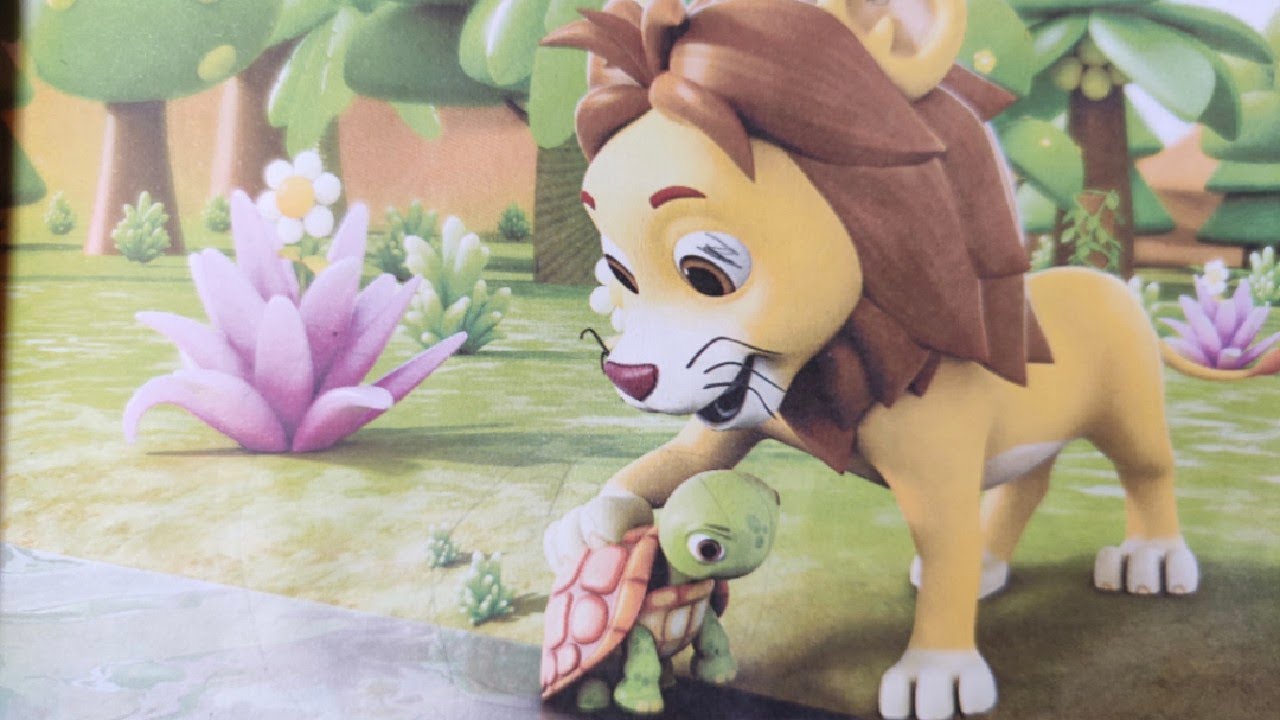 The lazy lion story english💖 The Lion and the Turtle🐢 @VeenBL - YouTube