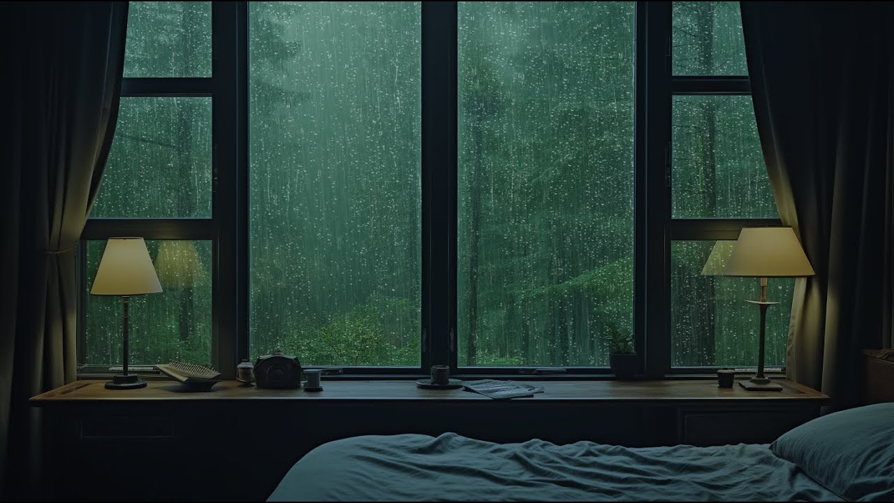 Calming Thunder and Rain on Window - Relaxing White Noise for Deep ...