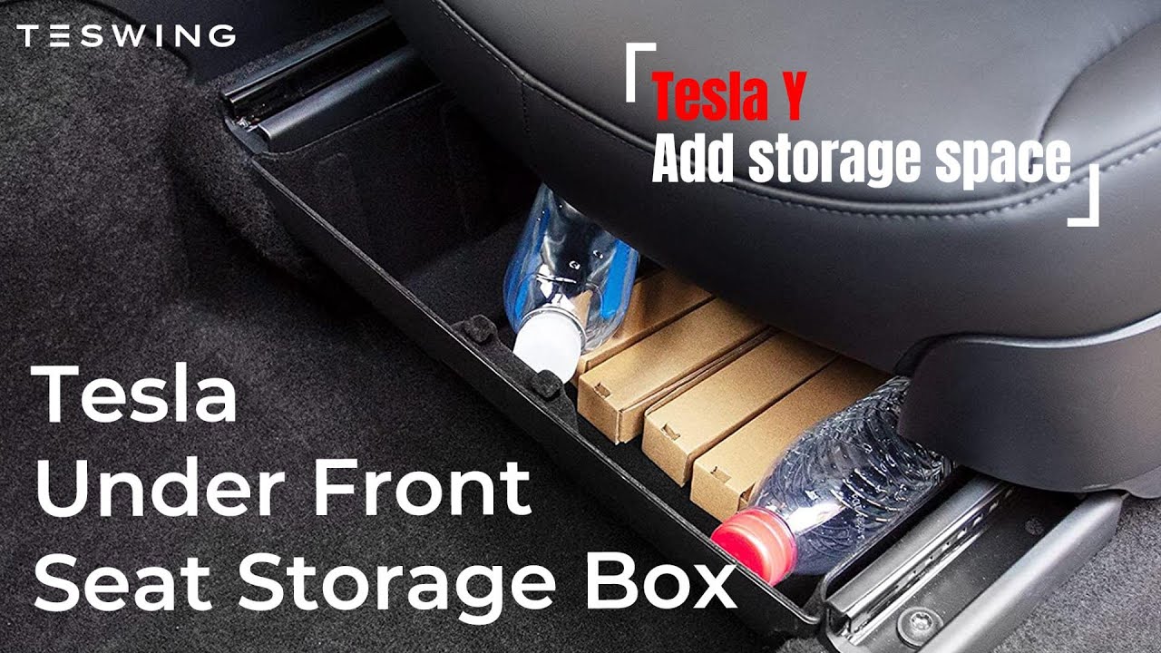 Tesla Model Y lacking storage? Try Teswing's Under Front Seat Storage ...