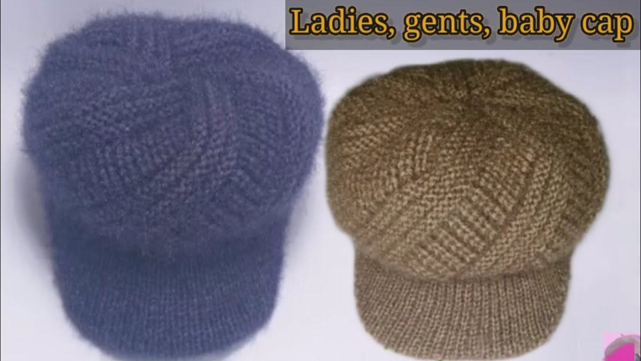 Easy woolen hat knitting tutorial/ cap topi design for gents and ladies ...