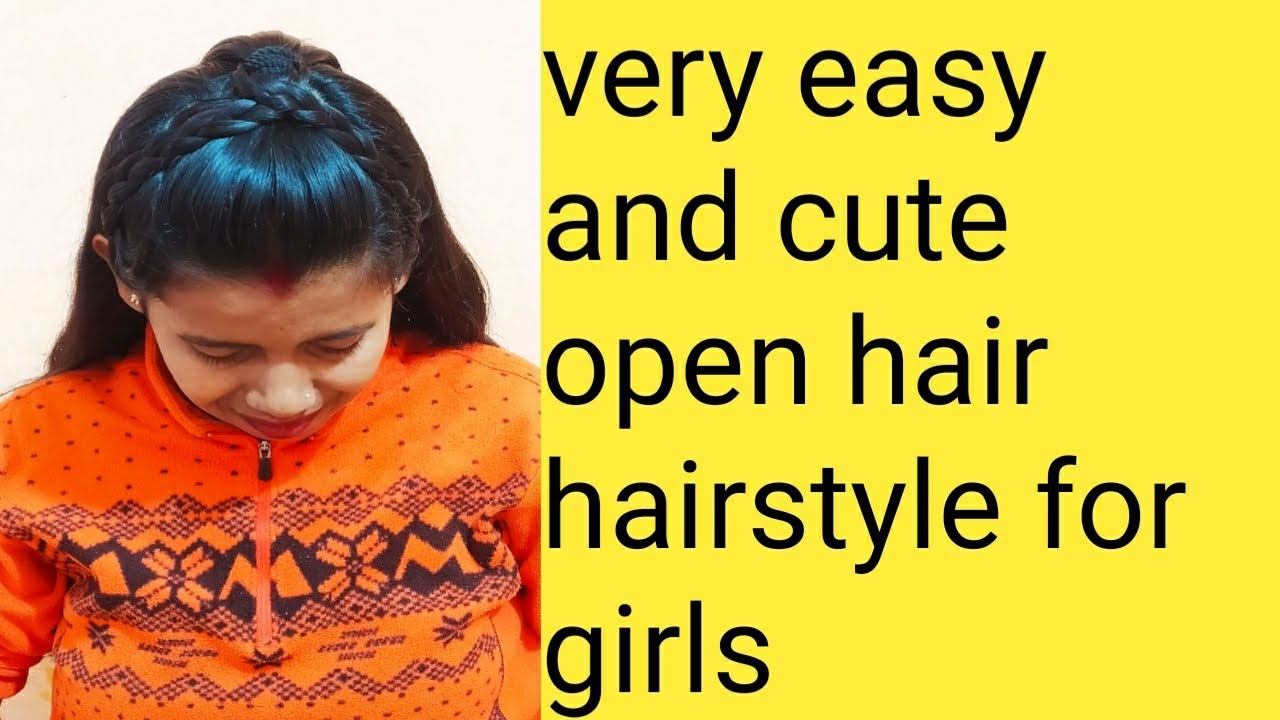 very easy cute and simple open hair hairstyle..... hairstyle for girls ...