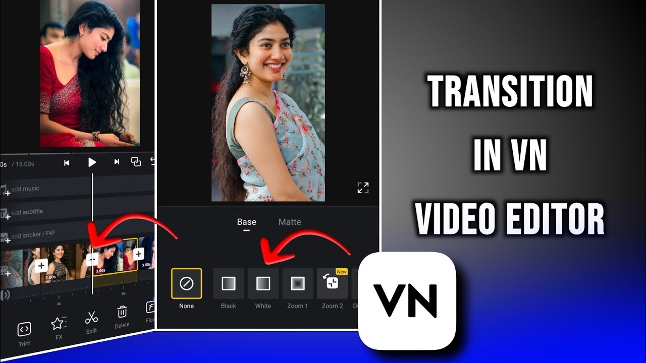 How to Add Transition in VN Video Editor | VN App Me Transition Effect ...