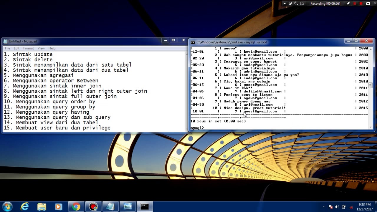 Youtube Database and Queries - YouTube