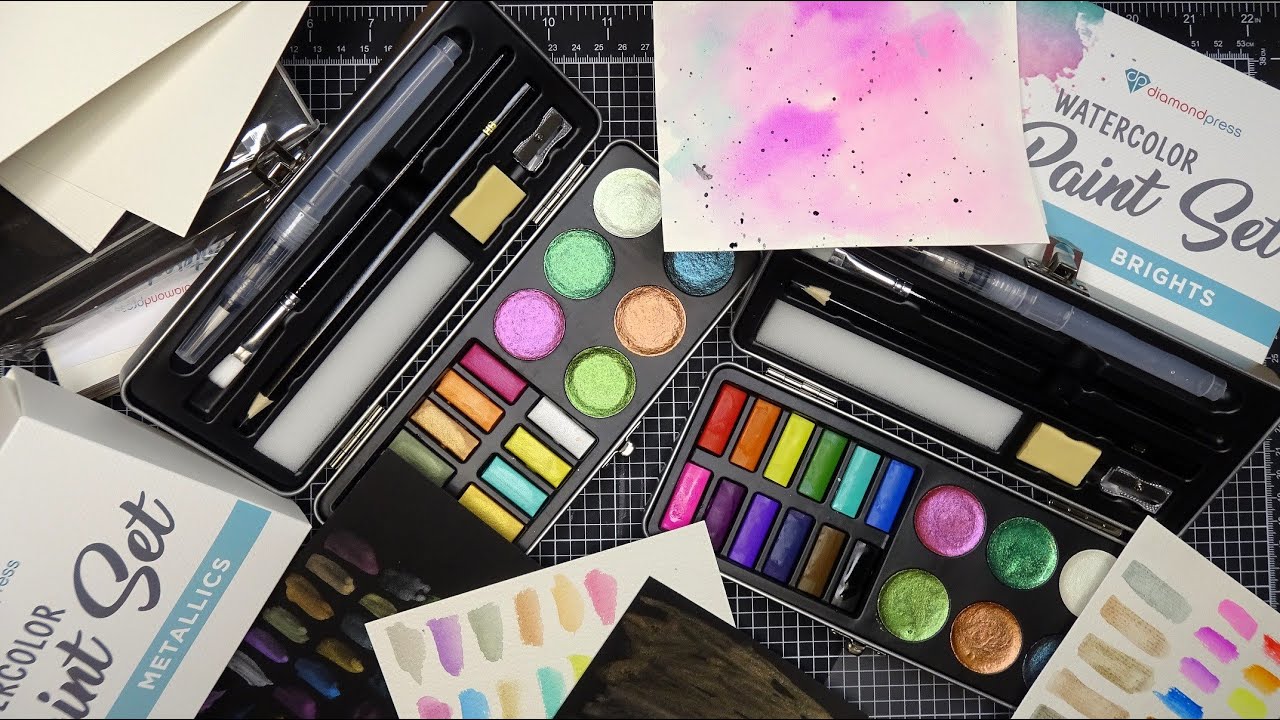 Diamond Press "Metallic" & "Brights" Watercolor Palettes Review and ...