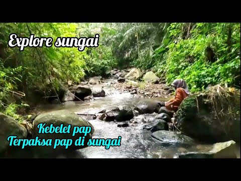 Suasana di desa, kebelet bab gadis desa pergi ke sungai untuk buang h4j4t explore sungai