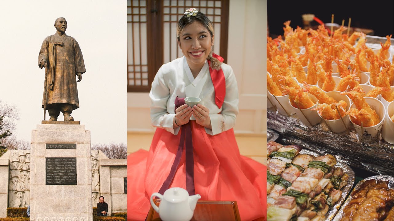 WEARING A HANBOK + EATING AUTHENTIC KOREAN FOOD! (Day 1 in Seoul ...