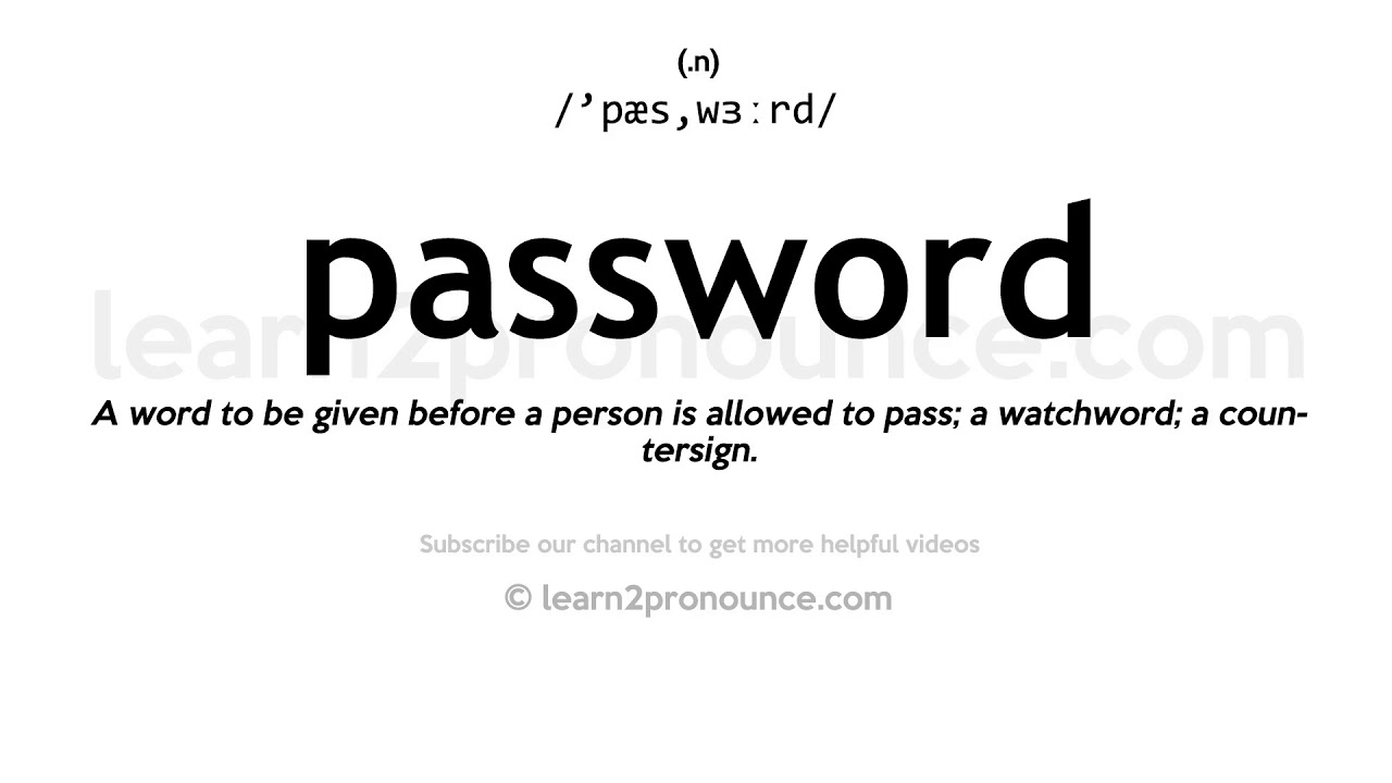 Pronunciation of Password | Definition of Password - YouTube