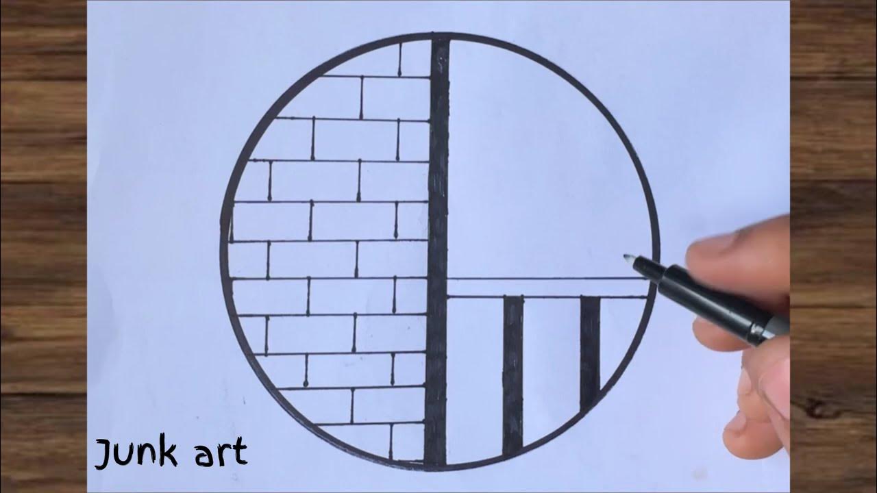 Pencil circles scenery drawing- new pencil drawing- circle scenery ...