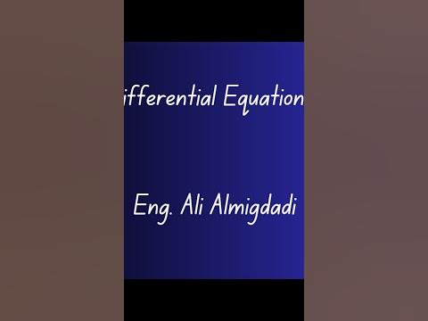 Differential equation ( ch 1: introduction) - YouTube