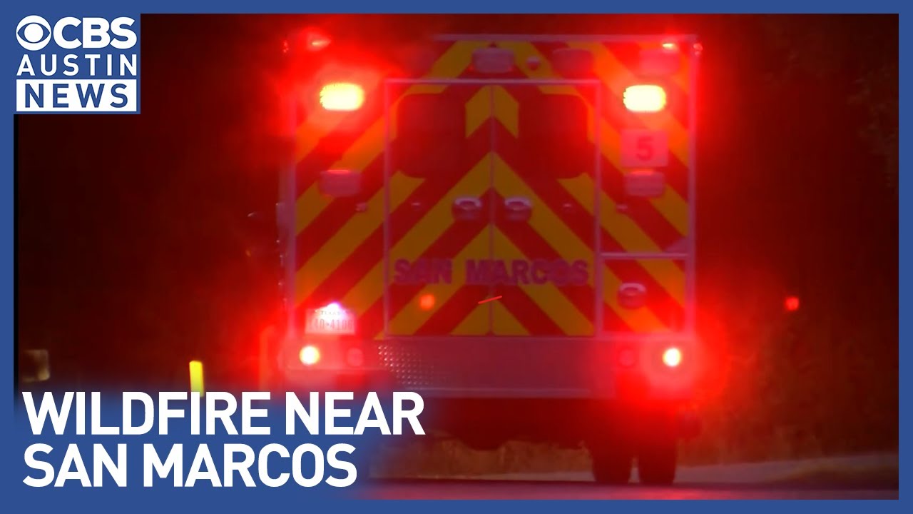 Crews battle 'very active' Oak Grove wildfire in Hays County - YouTube
