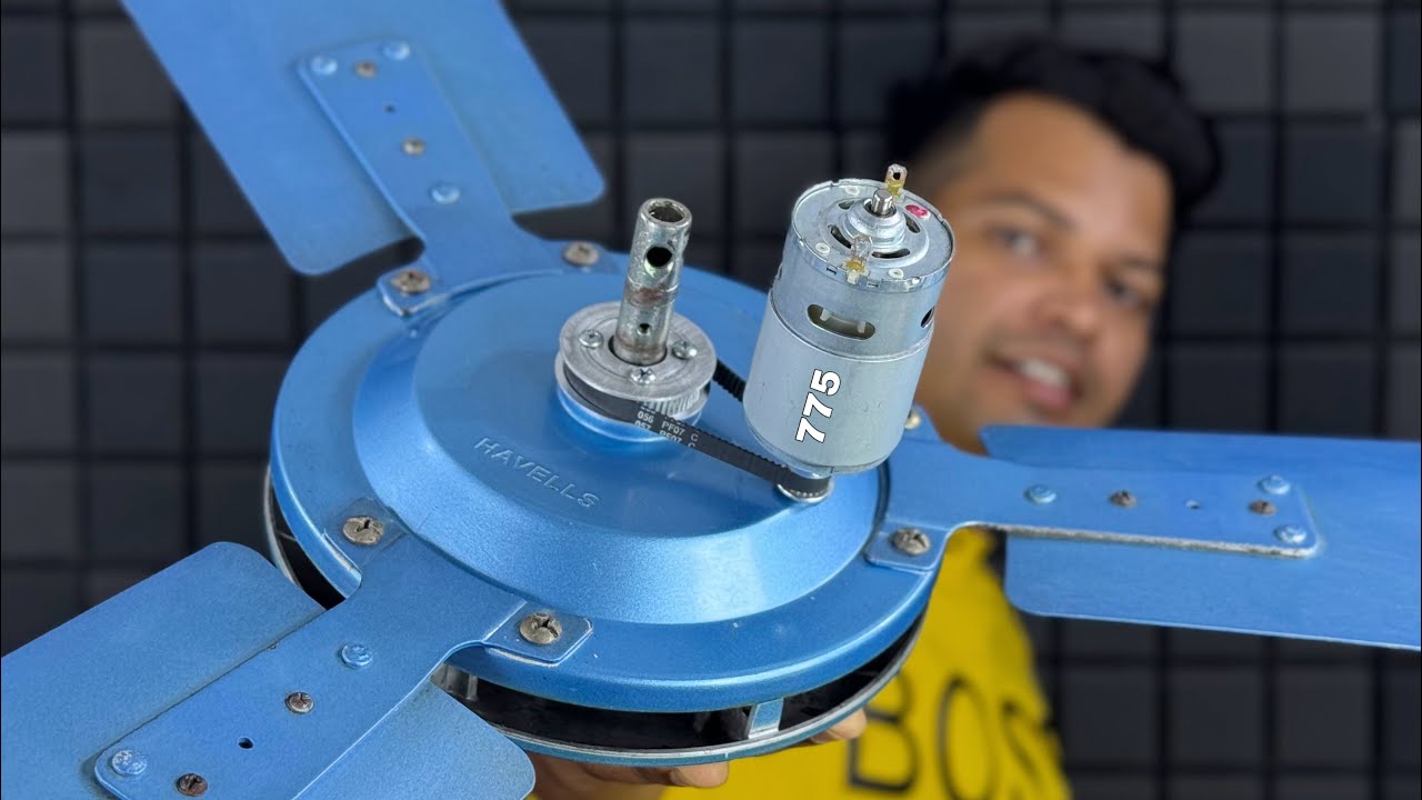 12Volt 775 DC Motor से बनाये Ceiling Fan || How To Make Ceiling Fan At ...
