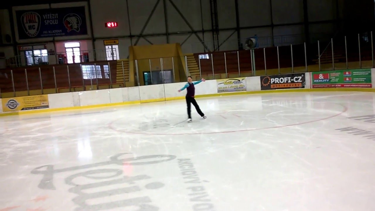 Adult Figure Skating Practice Outside Spread Eagle Bauer Waltz Jump