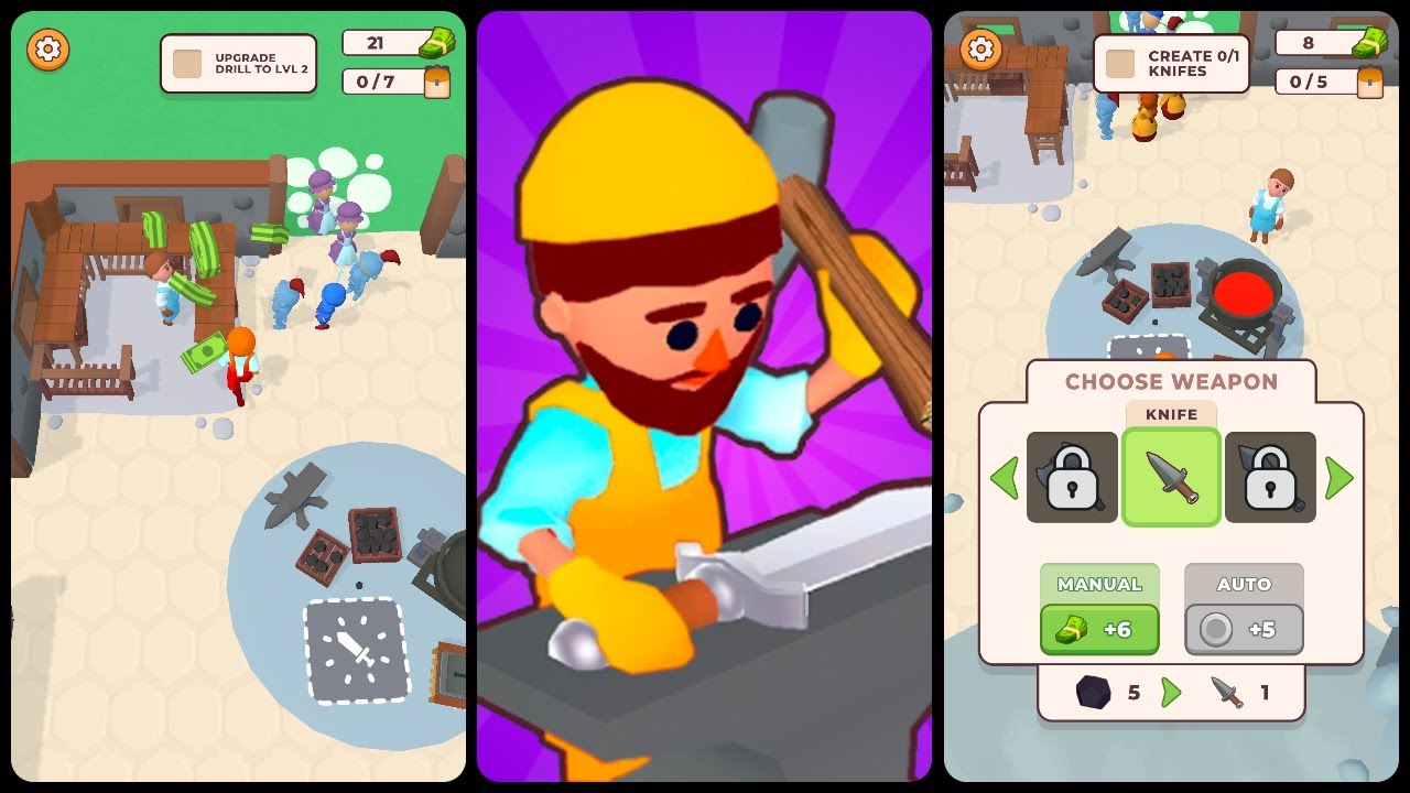 Blacksmith Idle: Sword Maker Gameplay Android Mobile - YouTube