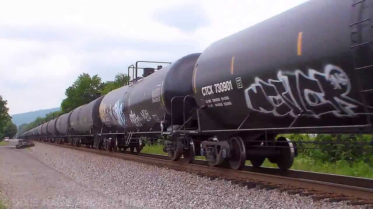 (HD) BNSF 4368 Leads NS 64G NB Ethanol at CP South Sale Creek. 6/5/13 ...