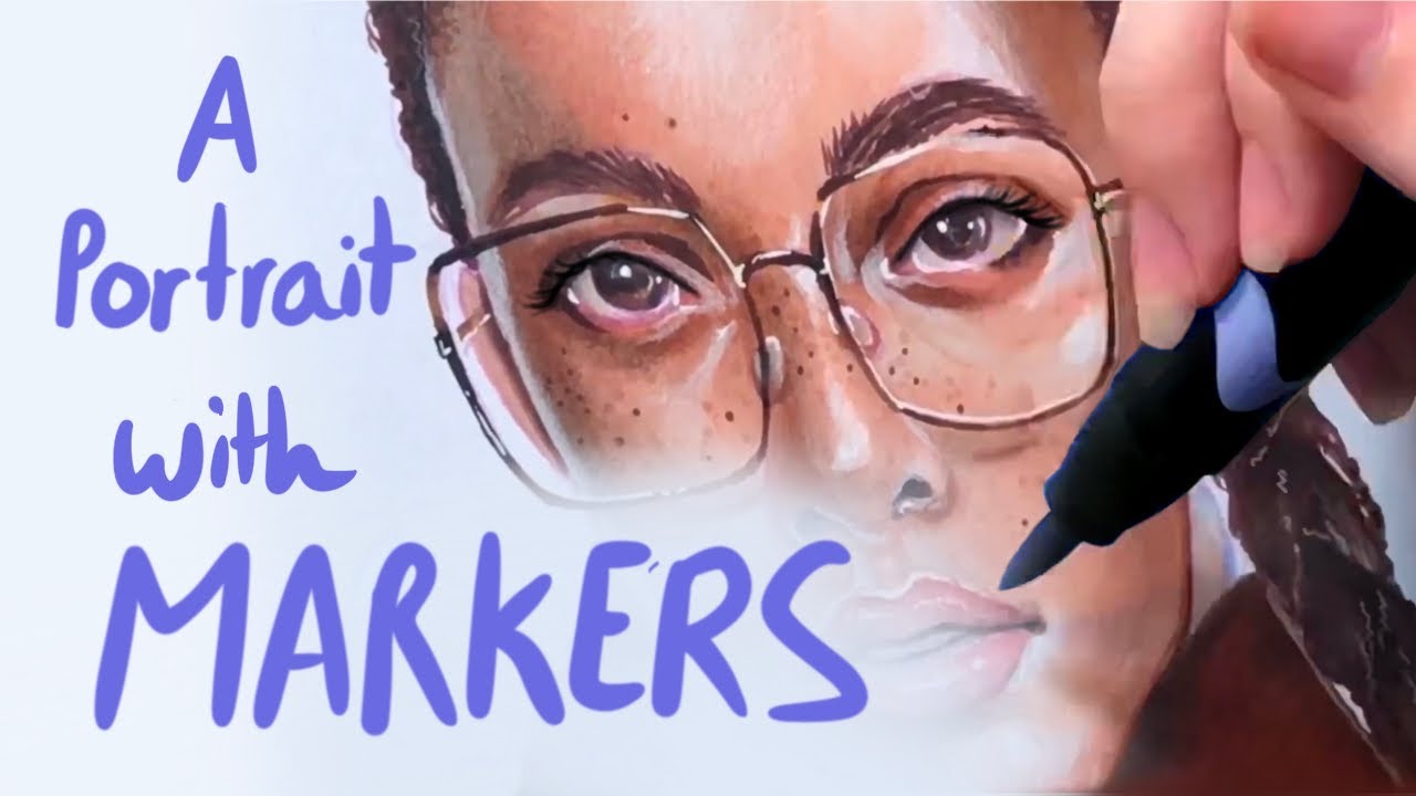 Drawing A REALISTIC PORTRAIT With MARKERS - YouTube