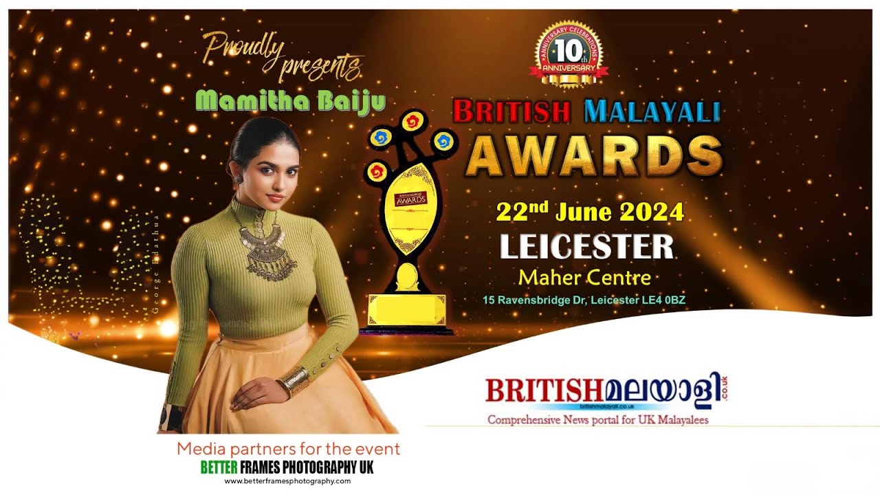 BRITISH MALAYALI AWARDS 2024 | Media Partner Better Frames Photography UK - YouTube